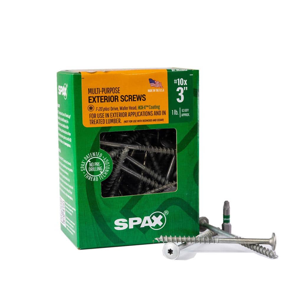 SPAX #10 x 3 in. Exterior Wafer Head Wood Screws Construction Torx T ...