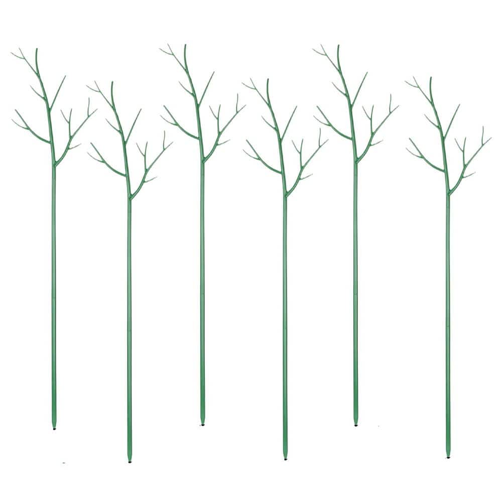 40 in. H Green Plastic Plant Support Stakes for Twig Plant Sticks with ...