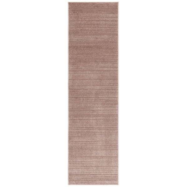 SAFAVIEH Harmony 2 ft. x 8 ft. Light Brown Solid Striped Runner Rug ...