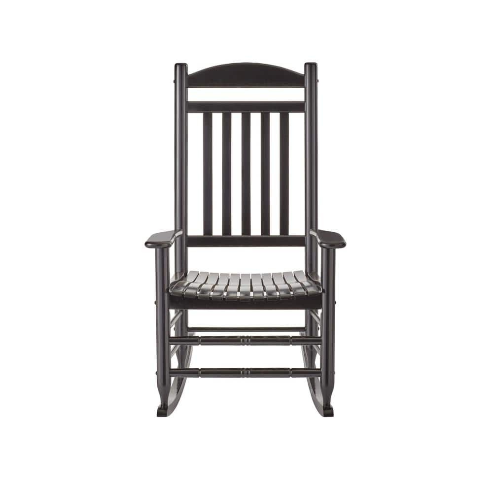 Hampton Bay Black Wood Outdoor Rocking Chair IT-130828B - The Home Depot