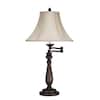 HomeRoots 30 in. Rust Integrated LED Candlestick Bedside Table Lamp ...