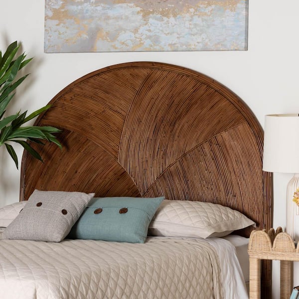 bali pari Seana Dark Brown Rattan Queen Standalone Headboard 244 13656 HD The Home Depot