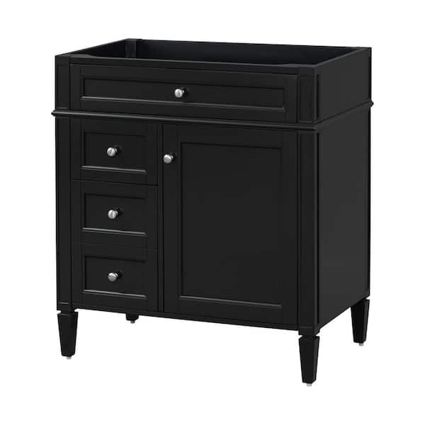 Tileon 29.3 in. Bath Vanity Cabinet without Top in Black, Vanity Base ...