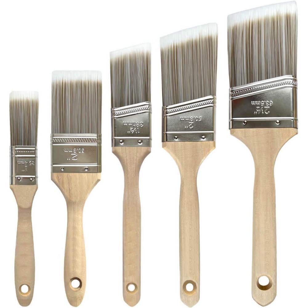 KIWDZFU Angled Sash and Flat Wood Stain Paint Brush Set for Baseboards ...