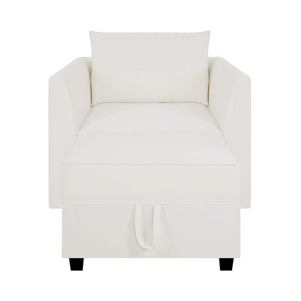 HOMESTOCK 56.1 in Modern Straight Arm Accent Chair with Ottoman Chaise ...