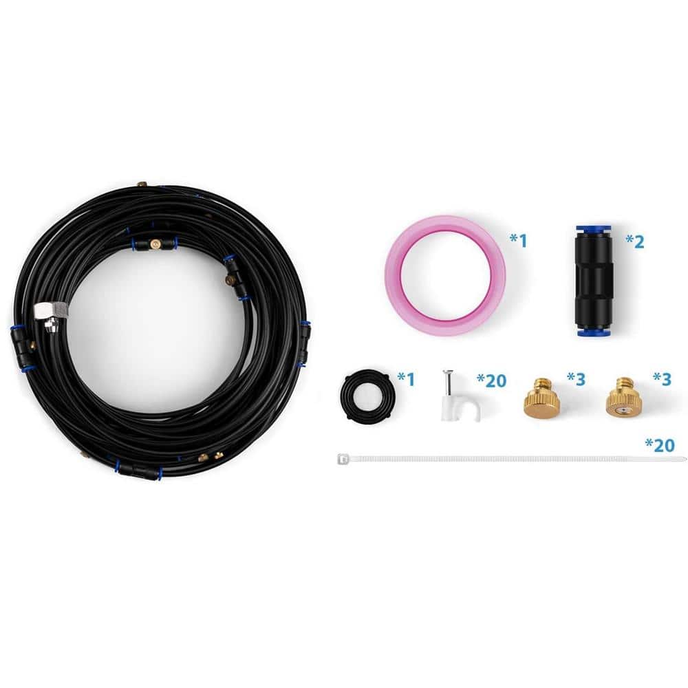 ITOPFOX 50-Pieces Plastic Outdoor Misting Cooling System 60ft Misting ...