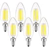 LUXRITE 60-Watt Equivalent B10 Dimmable LED Light Bulbs Clear Glass ...