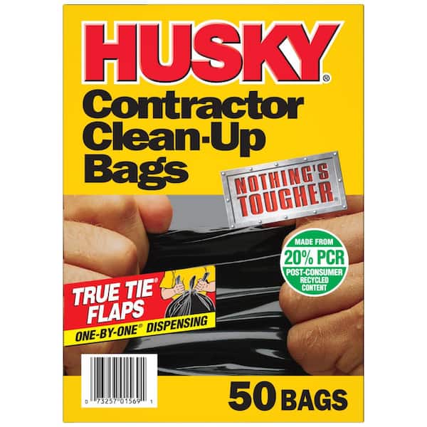 Husky 42 Gal. Heavy-Duty Contractor Clean-Up Bags with 20% PCR (50 ...