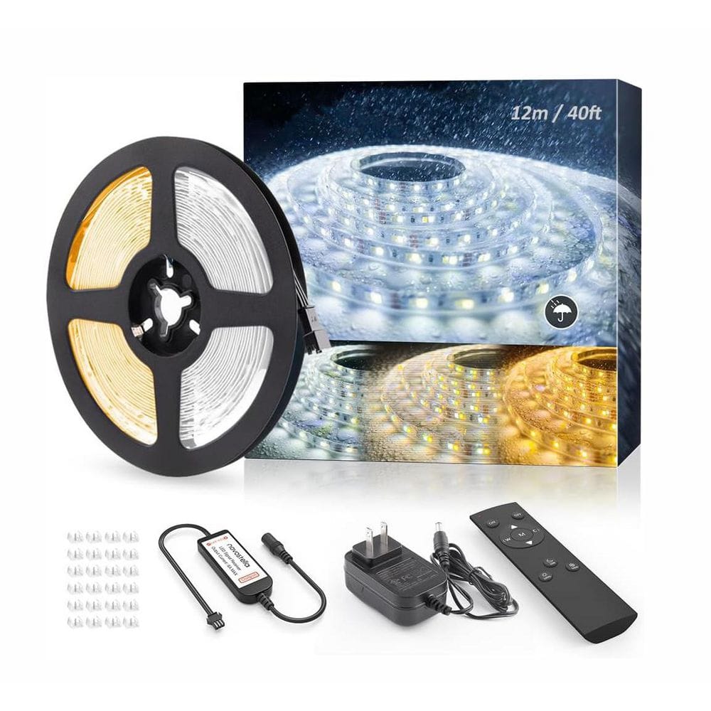 OBJLGEV 40 ft. Indoor/Outdoor Tunable White Plug-In Integrated LED Rope ...