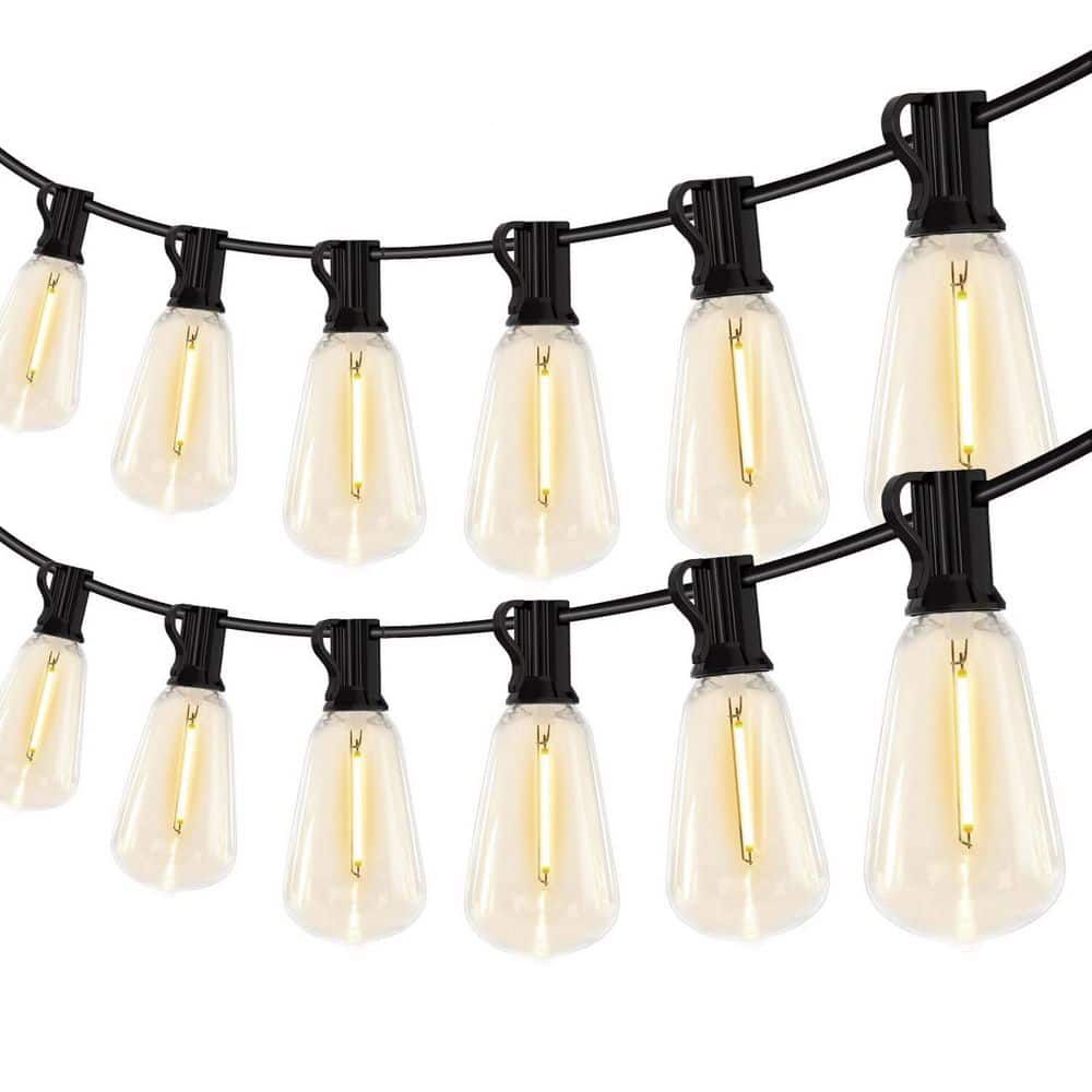 Oyezvary 100 ft. Shatterproof LED Outdoor String Lights Waterproof ...