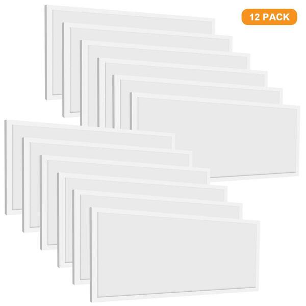 New Sight Lighting 12-Pack 2 ft. x 4 ft. White 50W 5500Lumens ...