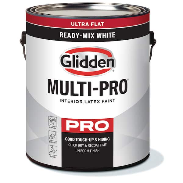 Glidden Multi-Pro 1 gal. White Ultra Flat Interior Paint GMP0100-01 ...