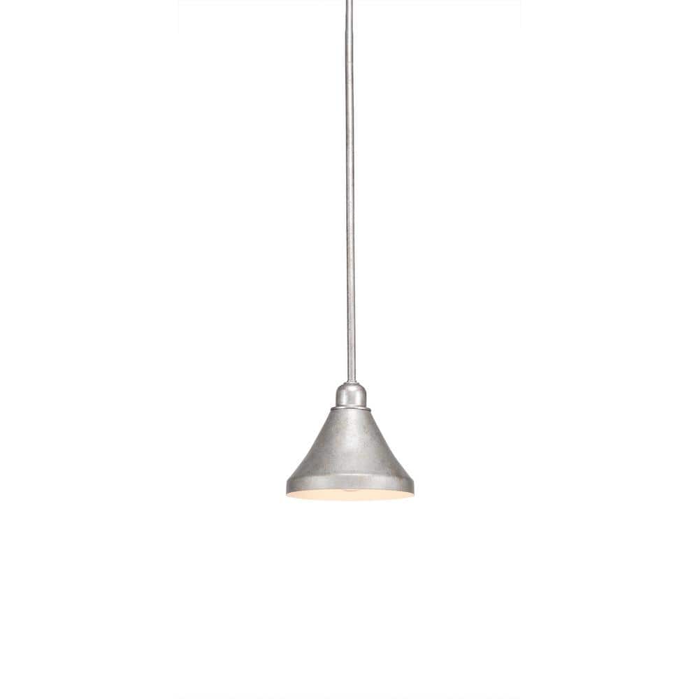 Greenville 60-Watt 1-Light Silver Shaded Pendant light Mini Pendant ...
