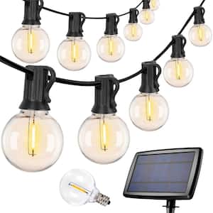 KOAOEIRS (25-Light 50 ft. ) Outdoor G40 Globe Bulb Shatterproof Solar ...