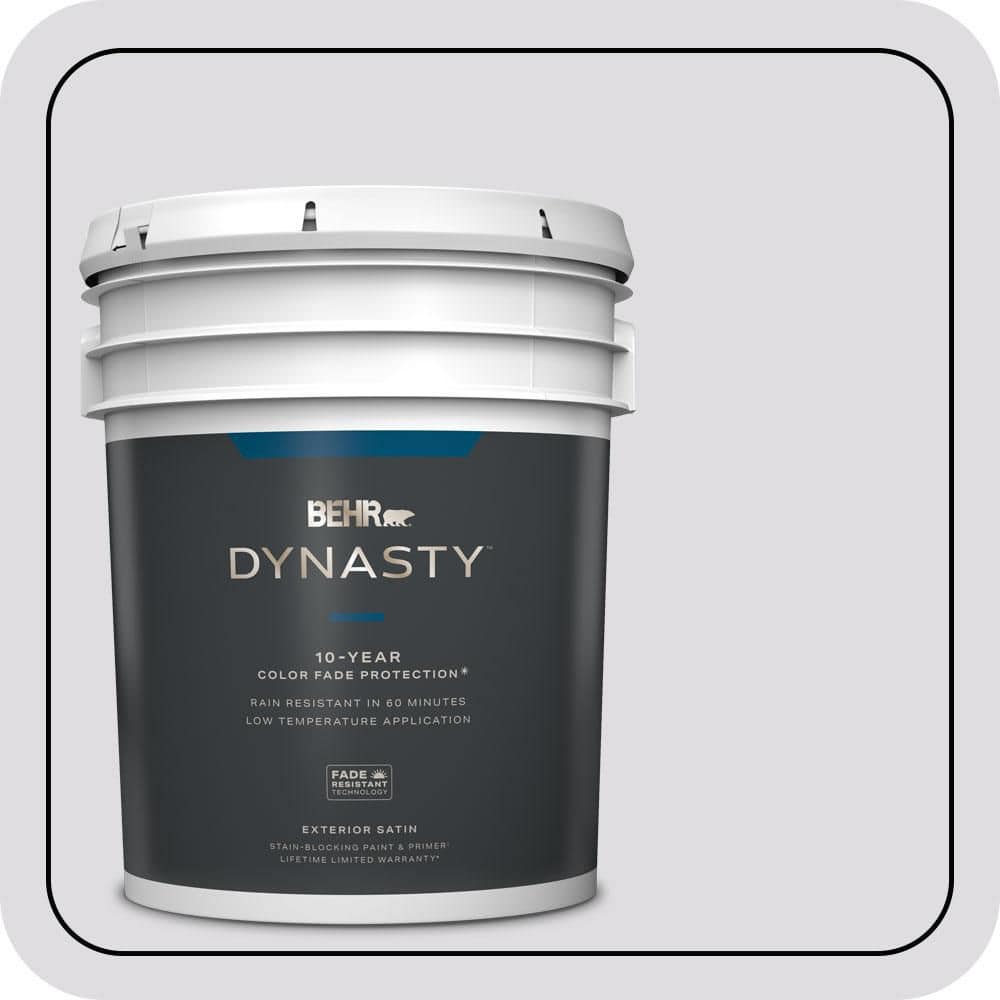 BEHR DYNASTY 5 gal. #N100-1 Enigma Satin Enamel Exterior Stain-Blocking ...