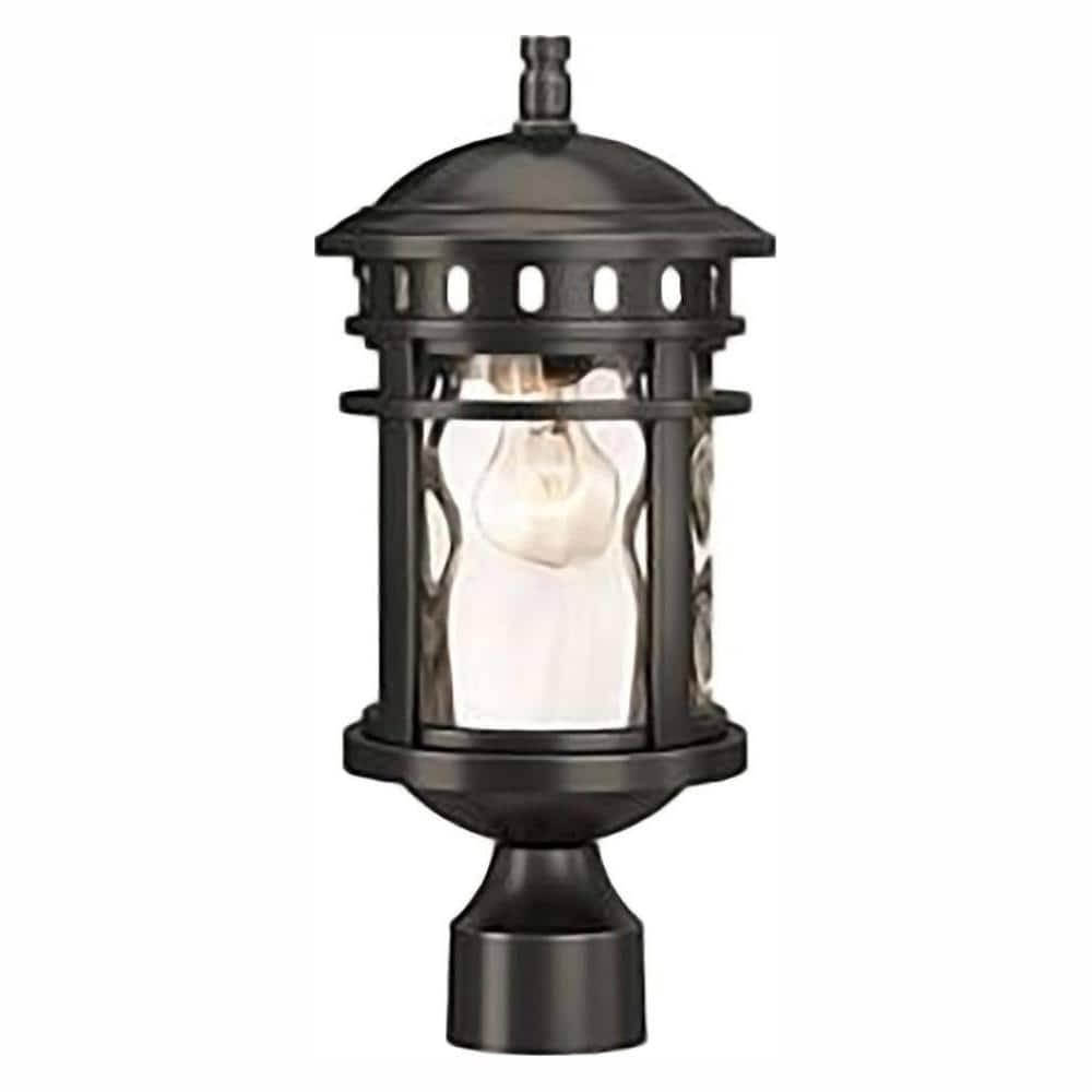 Alestino 1-Light Black Outdoor Lamp Post Light Fixture with Clear Water ...