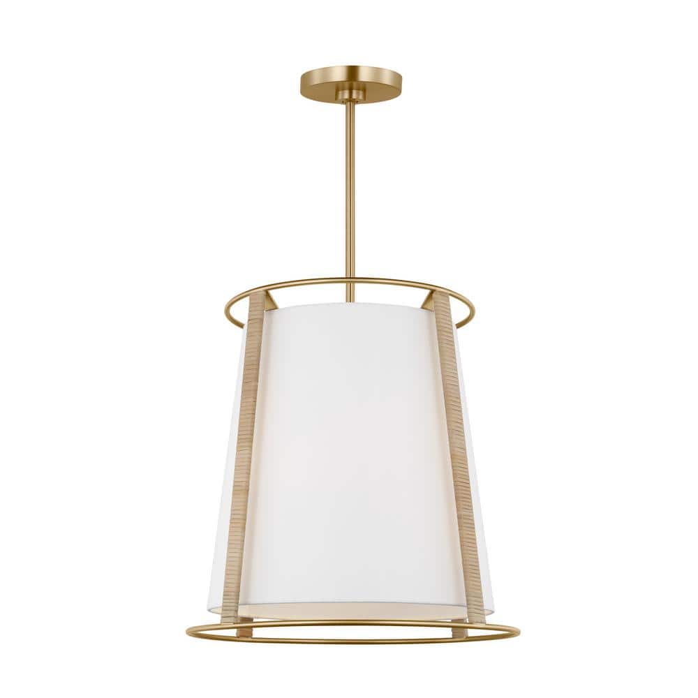 SCOTT LIVING Cortes 2-light Satin Brass Statement Pendant Light with ...