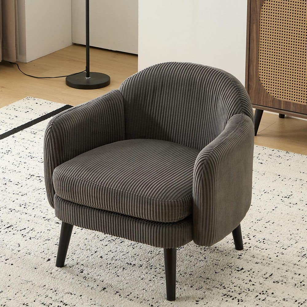 Karl home Living Room Gray Barrel Chair K1G98001112 - The Home Depot