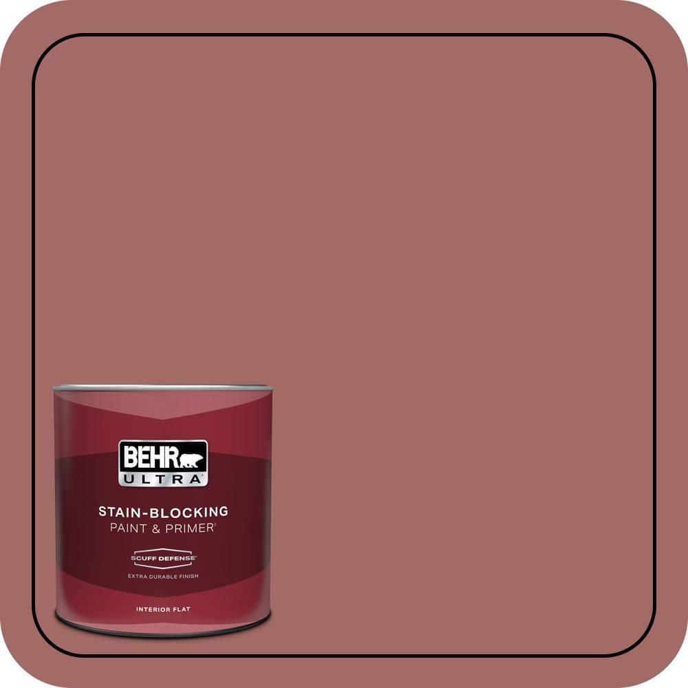 BEHR ULTRA 1 qt. #S150-5 Vermilion Extra Durable Flat Interior Paint ...