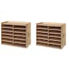 AdirOffice 12 Compartment Wood Paper Literature Organizer Sorter (2 ...