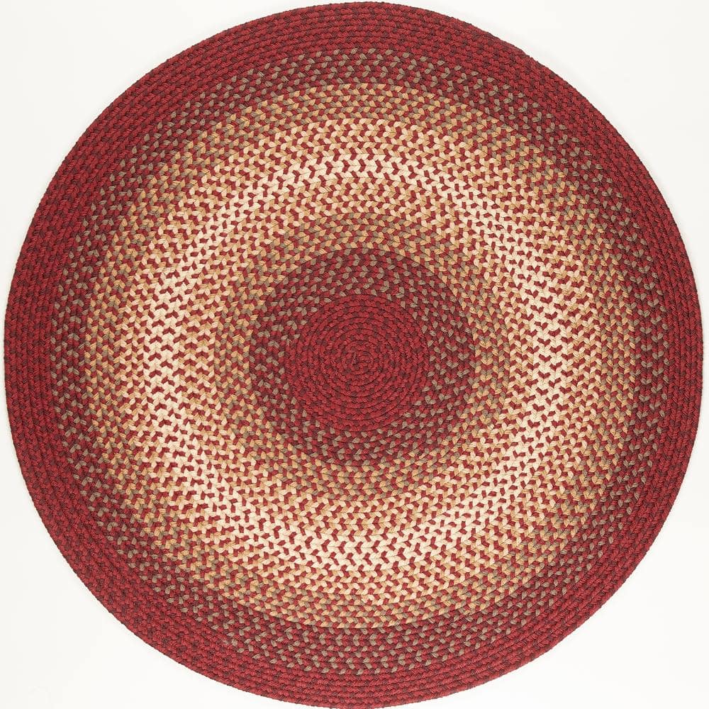 Rhody Rug Pioneer Red Multi 10 ft. x 10 ft. Round Indoor/Outdoor ...
