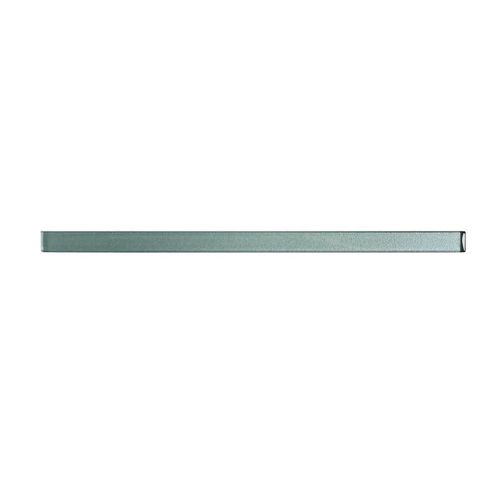 Apollo Tile Cosmos 0.6 in. x 12 in. Tiffany Blue Glass Glossy Pencil ...