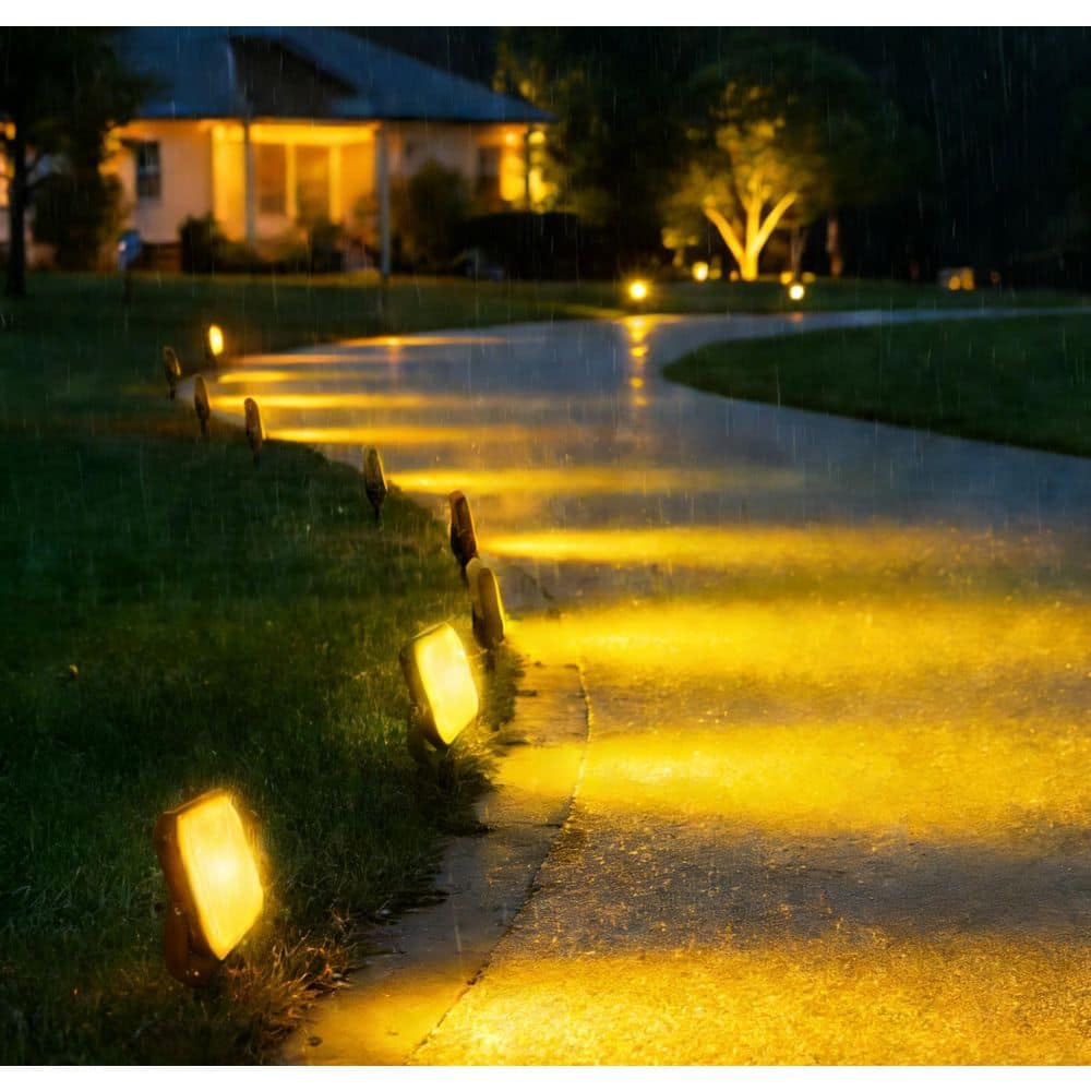 BICIK 24-Watt Equivalent 2000 Lumen Black Integrated LED Landscape ...
