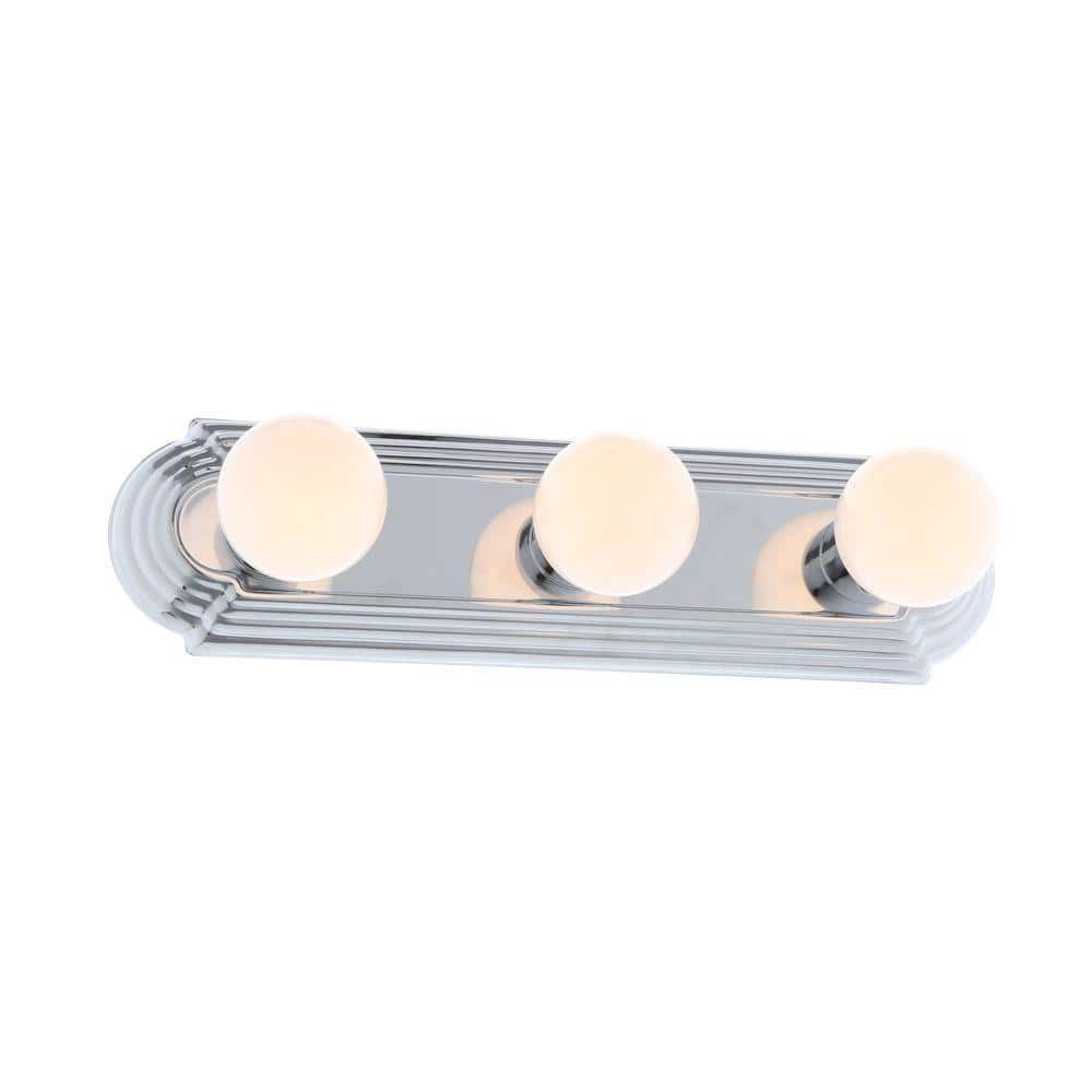 Hampton Bay 3-Light Chrome Raceway Bath Vanity Light EW553CH - The