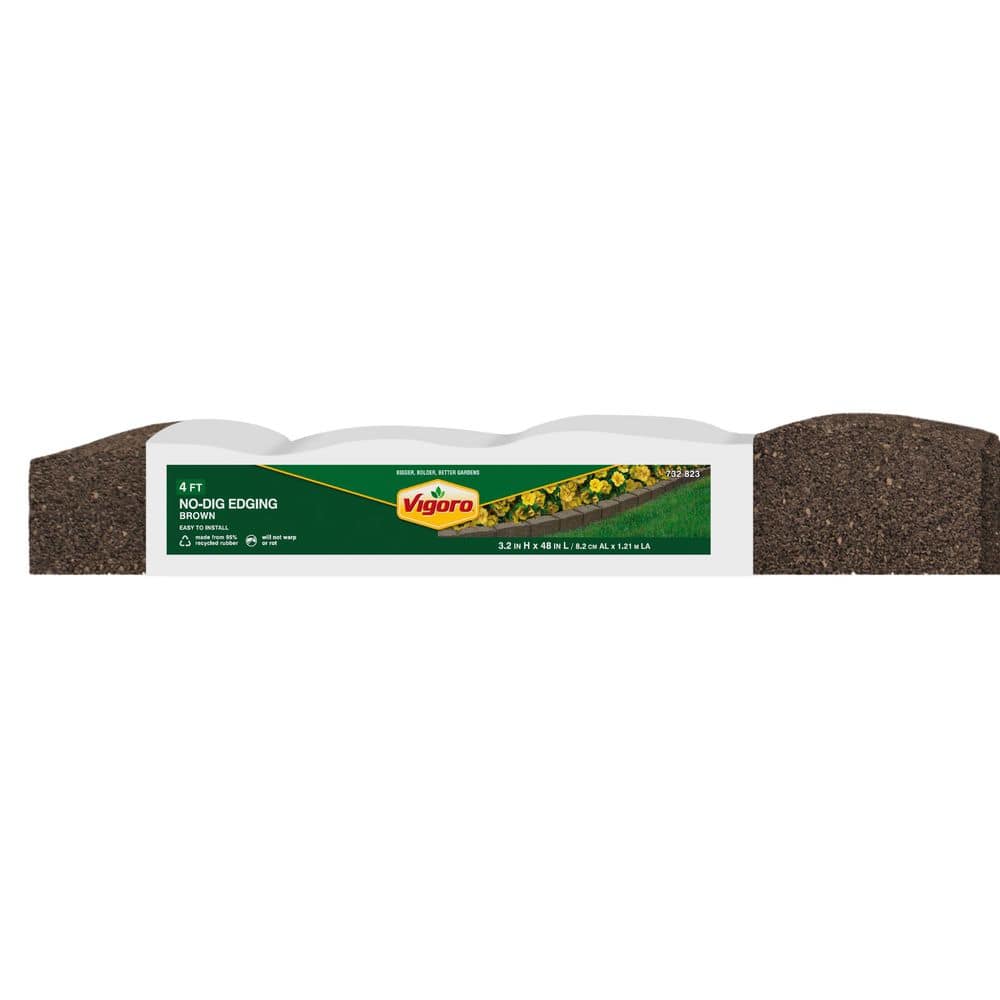 Vigoro Roman Stone 4 ft. Earth Rubber Garden Edging MT5001675 - The ...