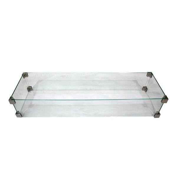 Elementi Granville 13 in. x 7 in. Rectangle Tempered Glass Fire Pit ...