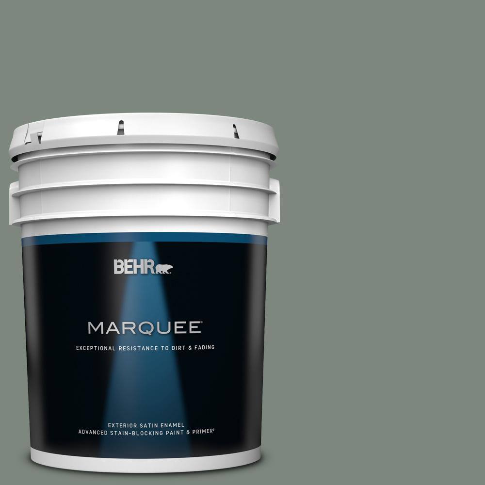 BEHR MARQUEE 5 gal. #700F-5 Wild Sage Satin Enamel Exterior Paint ...
