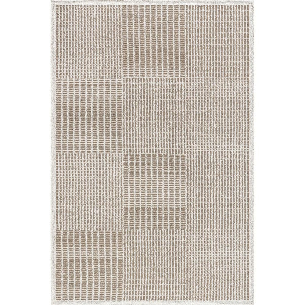 RUGS USA Frenshe Interiors Montceito Tiled Wool Taupe 9 ft. x 12 ft ...
