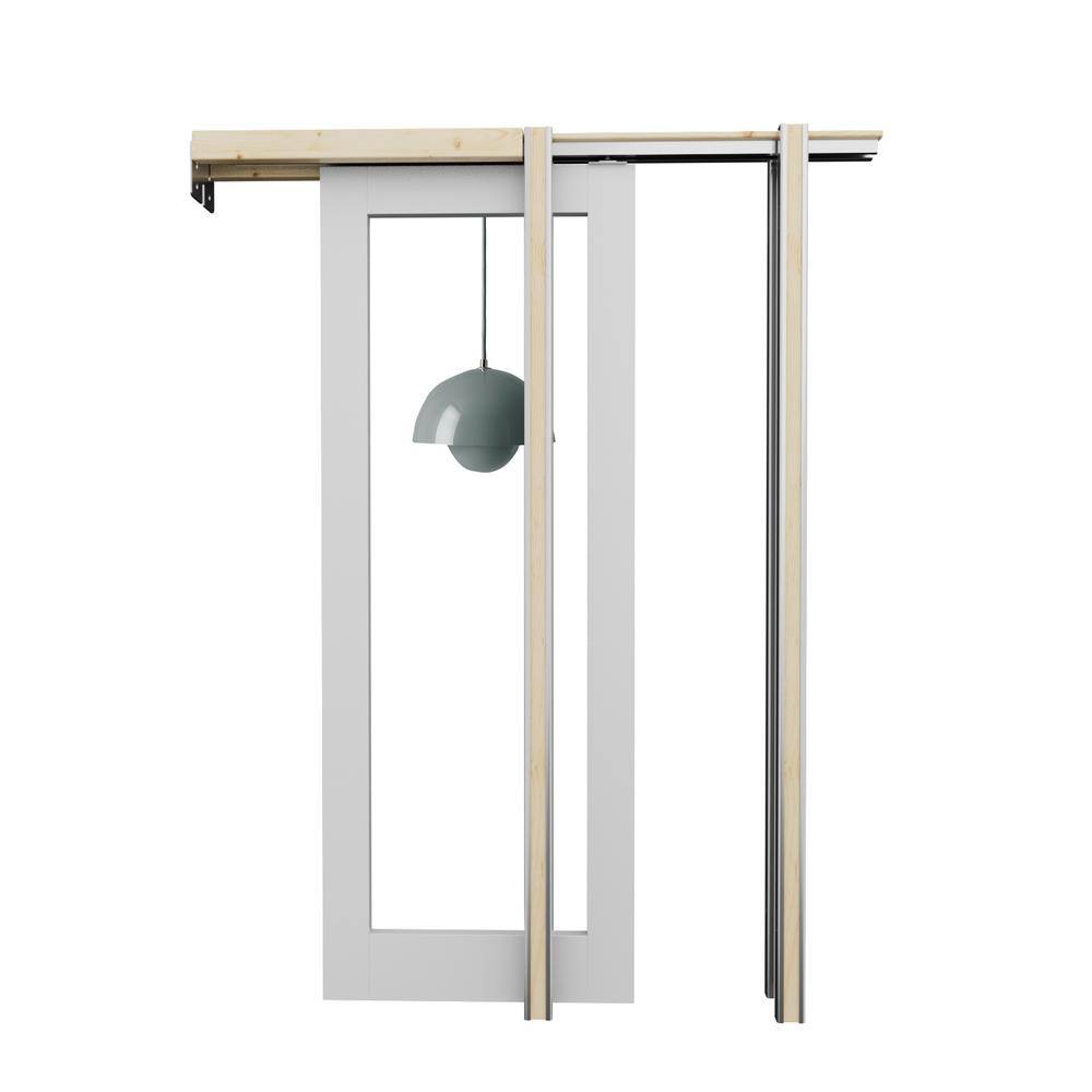 ARK DESIGN 30 in. x 80 in. 1-Lite Mirrored Glass White Primed MDF Wood ...