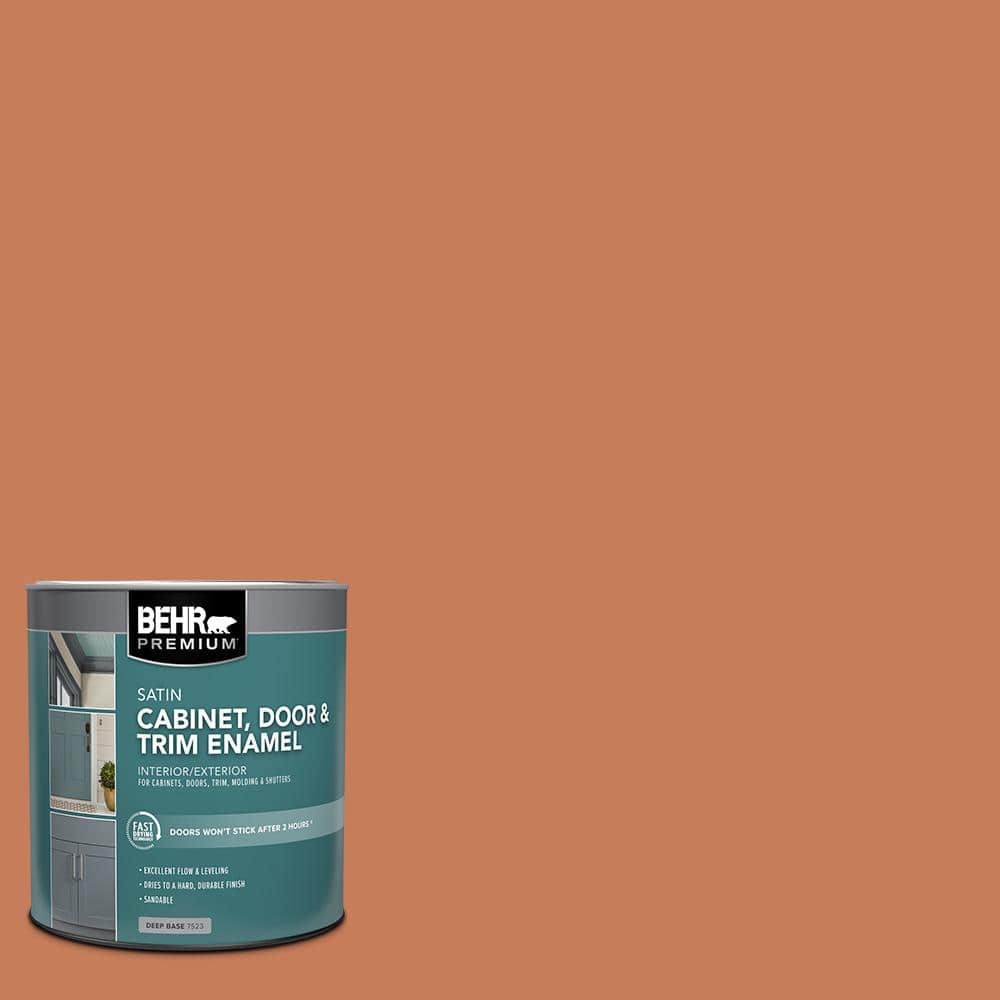 BEHR PREMIUM 1 qt. #M210-6 Orange Liqueur Satin Enamel Interior ...