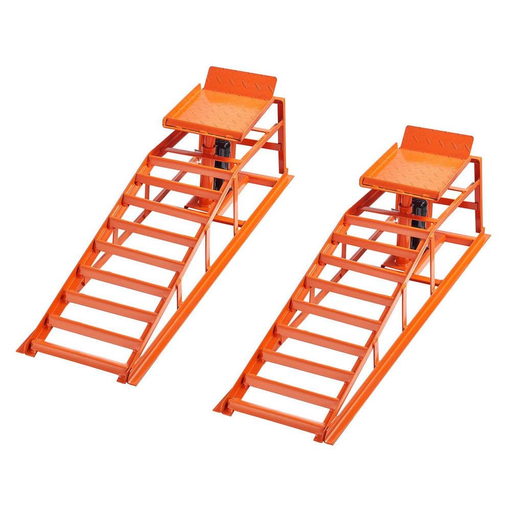 SKYSHALO Hydraulic Car Ramps, 2-pieces 11000 lbs. 5T, 10-14.2 in. Lift ...