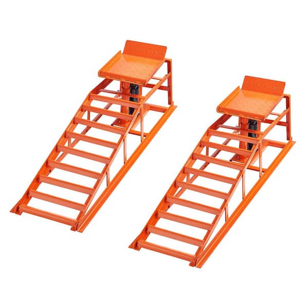 SKYSHALO Hydraulic Car Ramps, 2-pieces 11000 lbs. 5T, 10-14.2 in. Lift ...