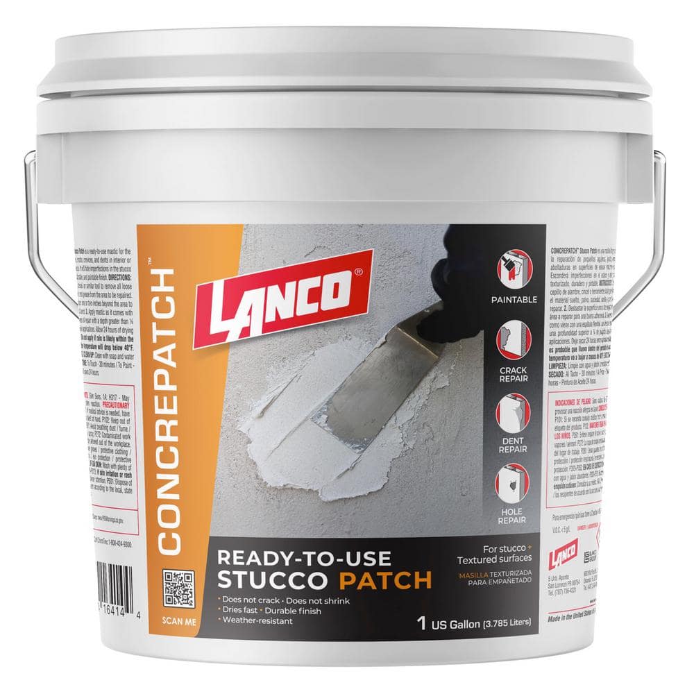 Lanco Concrepatch 1 Gal. Ready-to-Use Stucco Patch and Repair CP1641-4 - The Home Depot