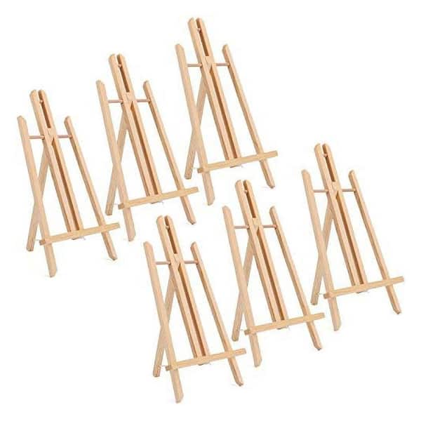 6-Pack Tabletop Wooden Easel Stand Art Display Holder Natural Pine Wood ...