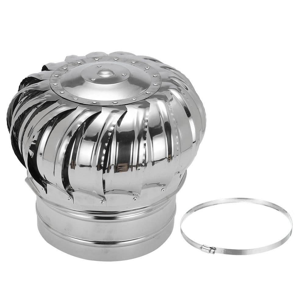 7.9 in. Stainless Steel Roof Vent Silver High Airflow Rain Protection ...