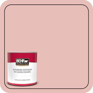 BEHR PREMIUM PLUS 1 qt. #T18-01 Positively Pink Semi-Gloss Enamel Low ...