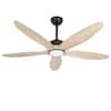 raccroc 52 in. LED Indoor/Outdoor Black Mahogany Fan Blade with Remote ...