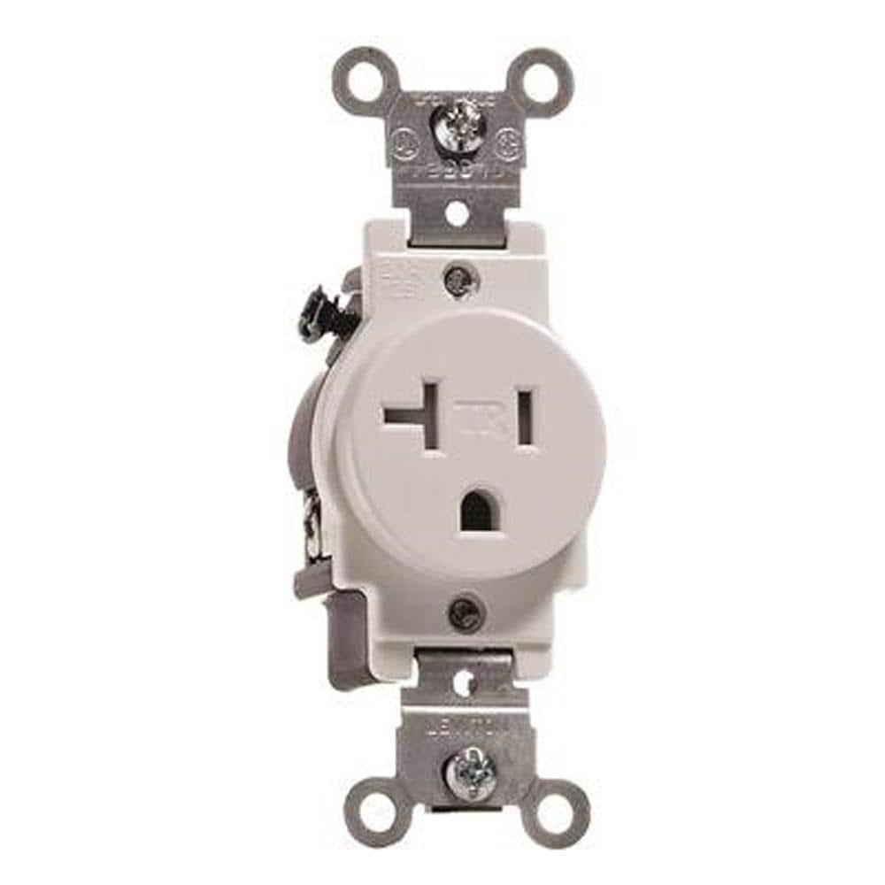 Leviton 20 Amp 125 V Tamper Resistant Single Outlet/Receptacle, Ivory ...