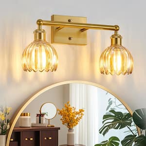 GMGSROM 27 in. 4-Light Modern Black Bathroom Vanity Light with Green ...