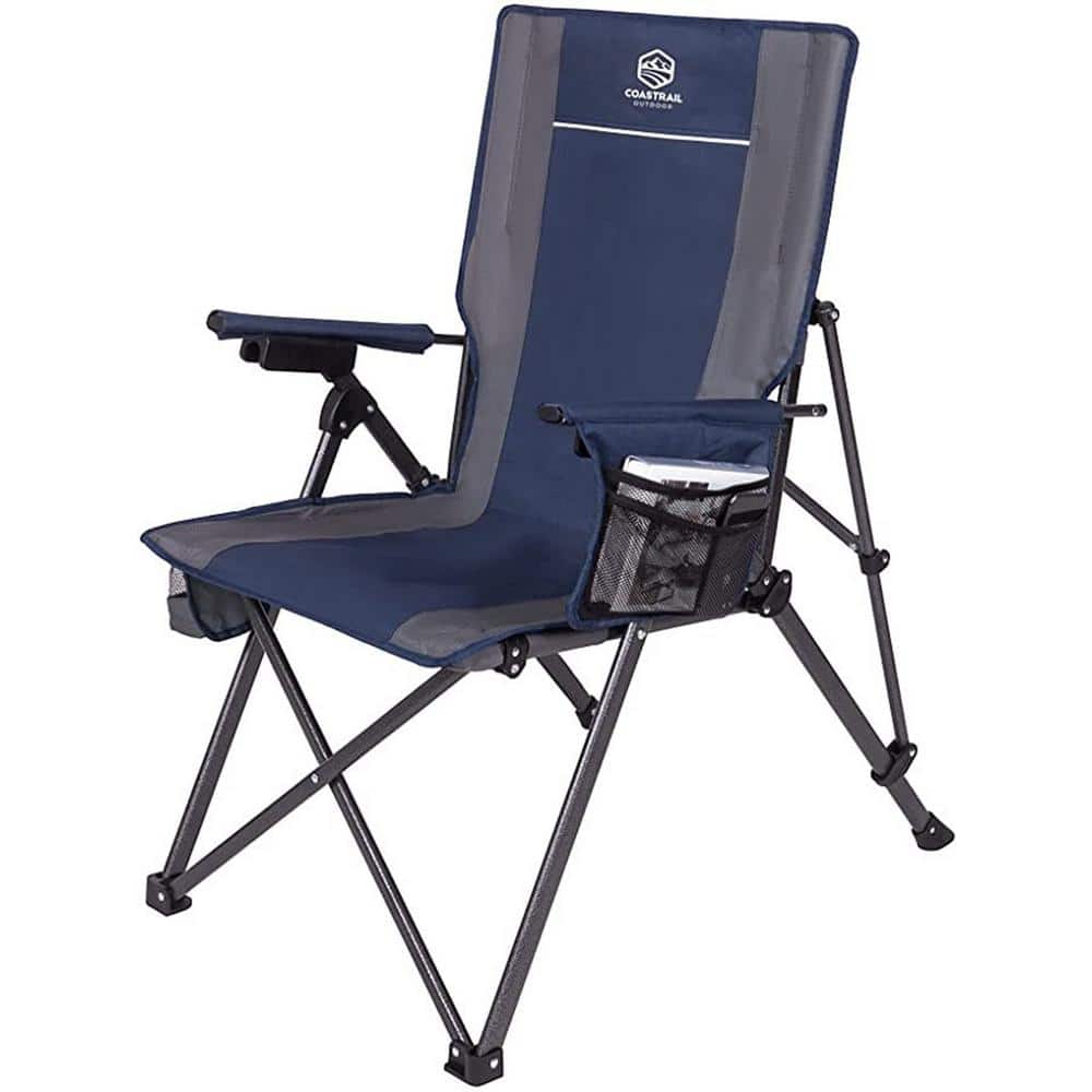 Afoxsos Blue Outdoor Camping Chair Adjustable 3 Position Reclining ...