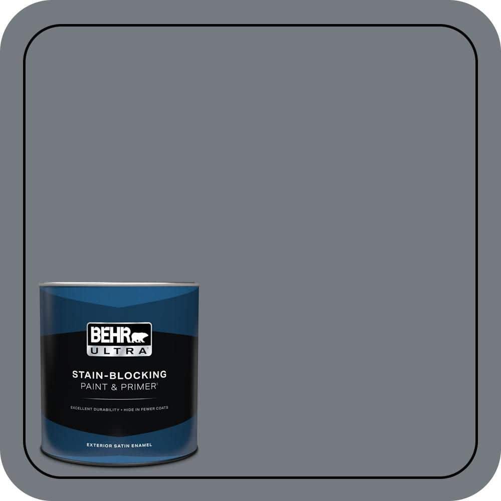 BEHR ULTRA 1 qt. #N510-5 Liquid Mercury color Satin Enamel Exterior ...