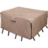 54 in. Brown Square Utility Patio Heavy-Duty Canvas Waterproof Plain ...