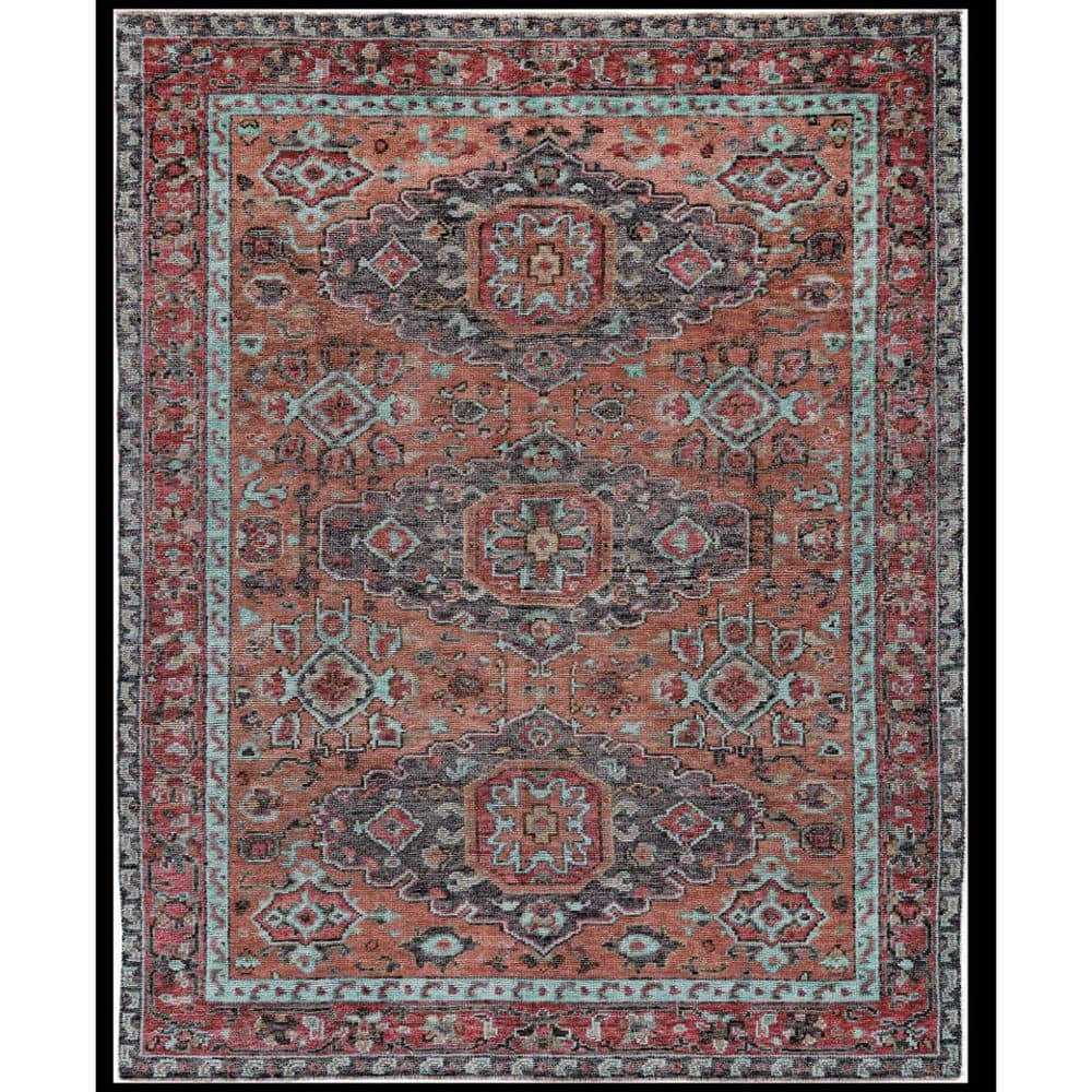 HomeRoots 2 ft. x 8 ft. Red, Orange Floral Area Rug 2000511615 - The ...