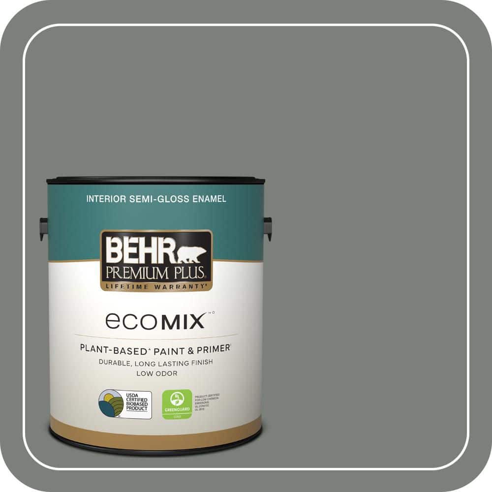 BEHR PREMIUM PLUS 1 gal. #MQ6-20 Coastal Storm Semi-Gloss Enamel EcoMix ...