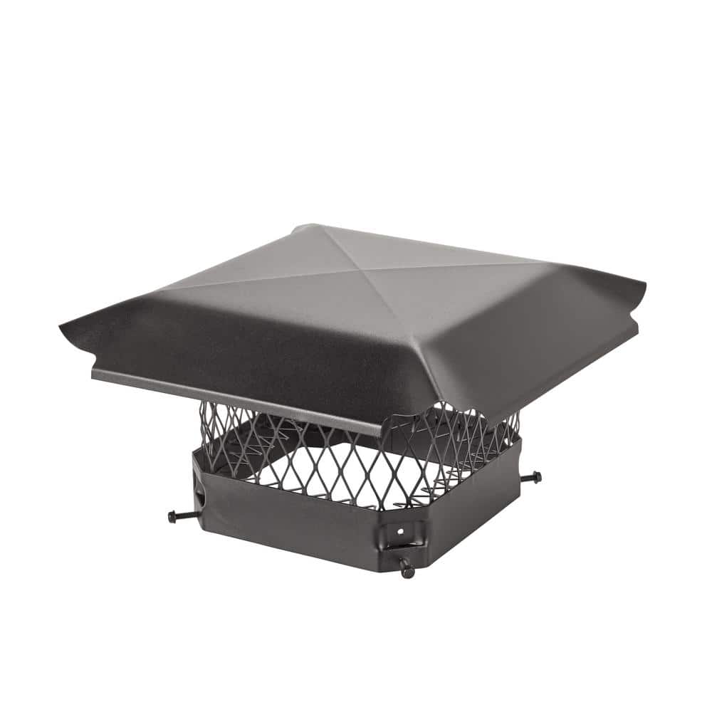 Buy 9 in. x 9 in. Bolt-On Single Flue Chimney Cap in Black Galvanized ...