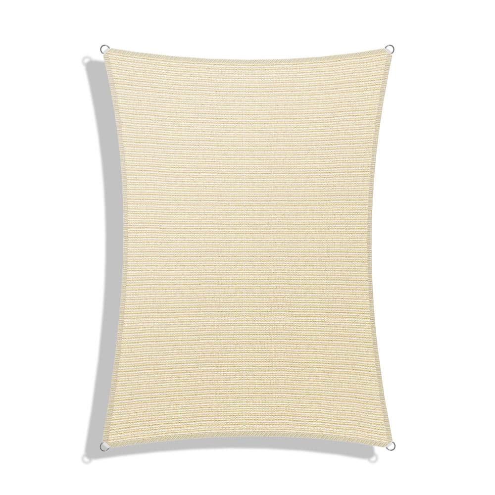 BANSA ROSE 8 ft. x 8 ft. Beige Square Heavy Weight Sun Shade Sail, 95% ...
